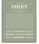 Christy Personalized Name Meaning Art Prints – Name Stories