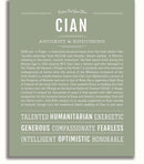 Cian Personalized Name Meaning Art Prints – Name Stories