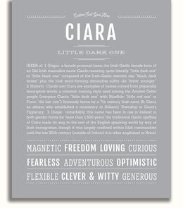 Ciara Personalized Name Meaning Art Prints – Name Stories