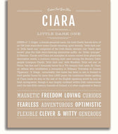 Ciara Personalized Name Meaning Art Prints – Name Stories