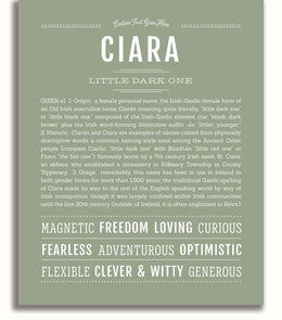 Ciara Personalized Name Meaning Art Prints – Name Stories