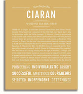 Ciaran Personalized Name Meaning Art Prints – Name Stories