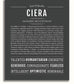 Ciera Personalized Name Meaning Art Prints – Name Stories