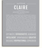Claire | Name Art Print – Name Stories