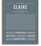 Claire | Name Art Print – Name Stories