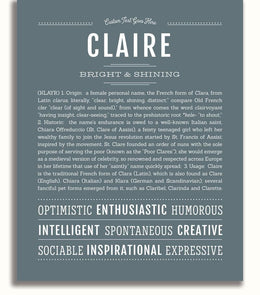 Claire | Name Art Print – Name Stories