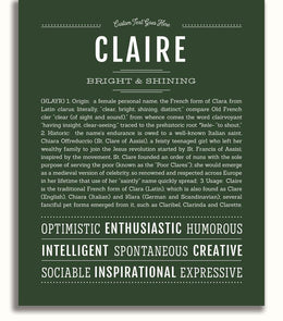 Claire | Name Art Print – Name Stories