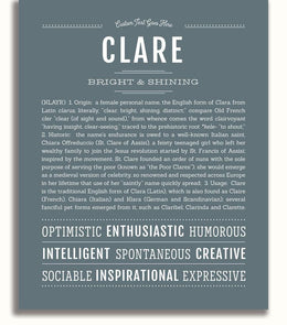 Clare | Name Art Print – Name Stories