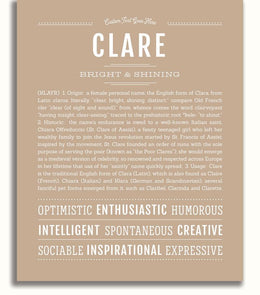Clare | Name Art Print – Name Stories