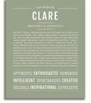 Clare | Name Art Print – Name Stories