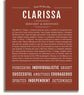 Clarissa Personalized Name Meaning Art Prints – Name Stories