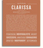 Clarissa Personalized Name Meaning Art Prints – Name Stories