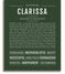 Clarissa Personalized Name Meaning Art Prints – Name Stories