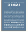 Clarissa | Name Art Print – Name Stories