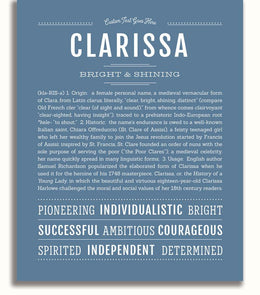 Clarissa | Name Art Print - Personalized Custom Gifts – Name Stories
