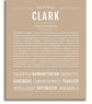 Clark Personalized Name Meaning Art Prints – Name Stories