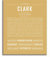 Clark Personalized Name Meaning Art Prints – Name Stories