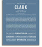 Clark Personalized Name Meaning Art Prints – Name Stories