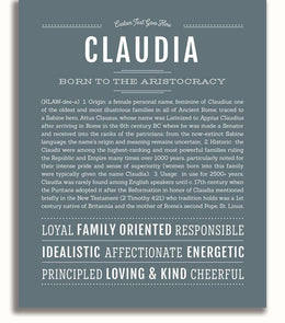 Claudia | Name Art Print – Name Stories