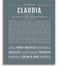 Claudia | Name Art Print – Name Stories