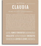 Claudia | Name Art Print – Name Stories
