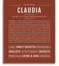 Claudia Personalized Name Meaning Art Prints – Name Stories