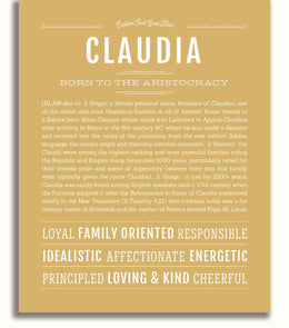 Claudia | Name Art Print – Name Stories