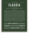 Claudia | Name Art Print – Name Stories