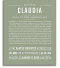 Claudia | Name Art Print – Name Stories