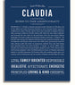 Claudia Personalized Name Meaning Art Prints – Name Stories
