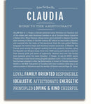 Claudia Personalized Name Meaning Art Prints – Name Stories