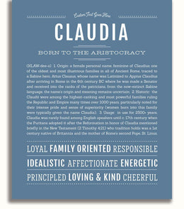 Claudia | Name Art Print – Name Stories