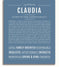 Claudia | Name Art Print – Name Stories