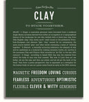 Clay Personalized Name Meaning Art Prints – Name Stories