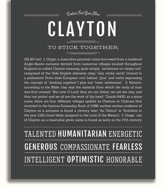 Clayton | Name Art Print – Name Stories