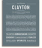 Clayton | Name Art Print – Name Stories