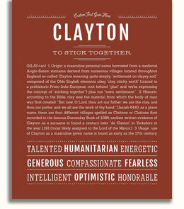 Clayton | Name Art Print – Name Stories