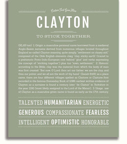 Clayton | Name Art Print – Name Stories