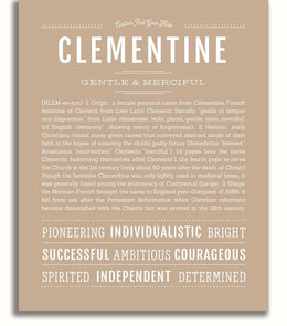 Clementine Personalized Name Meaning Art Prints – Name Stories