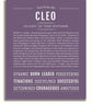 Cleo Personalized Name Meaning Art Prints – Name Stories
