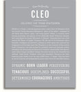 Cleo Personalized Name Meaning Art Prints – Name Stories