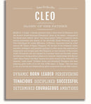 Cleo Personalized Name Meaning Art Prints – Name Stories