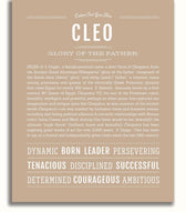 Cleo Personalized Name Meaning Art Prints – Name Stories