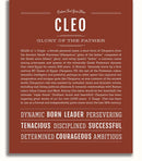 Cleo Personalized Name Meaning Art Prints – Name Stories