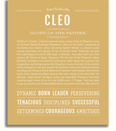 Cleo Personalized Name Meaning Art Prints – Name Stories