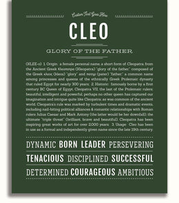 Cleo Personalized Name Meaning Art Prints – Name Stories