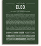 Cleo Personalized Name Meaning Art Prints – Name Stories
