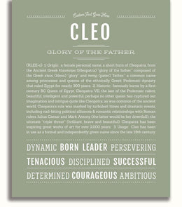 Cleo Personalized Name Meaning Art Prints – Name Stories