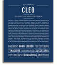 Cleo Personalized Name Meaning Art Prints – Name Stories