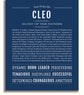 Cleo Personalized Name Meaning Art Prints – Name Stories
